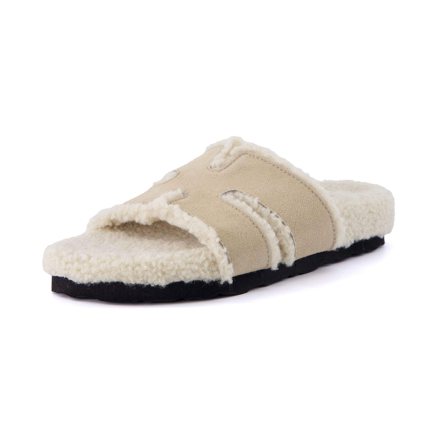 Cushionaire Women's Cuddle Shearling Footbed Sandal