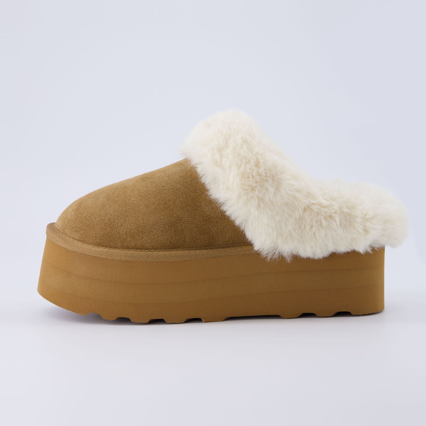 Cushionaire Women's Husky Suede Cozy Platform Mule