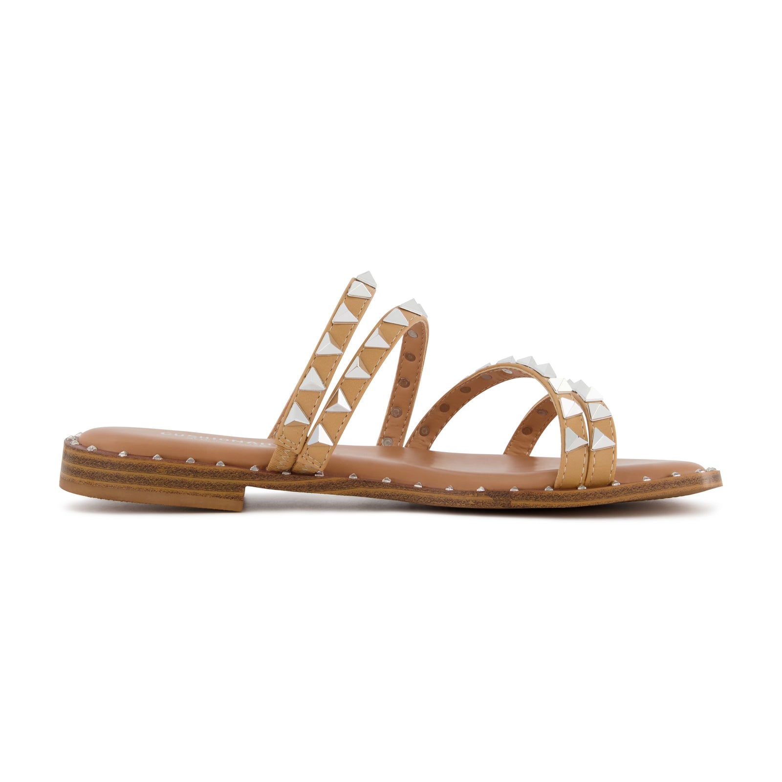 Cushionaire Women's Tonya Studded Triple Band Sandal