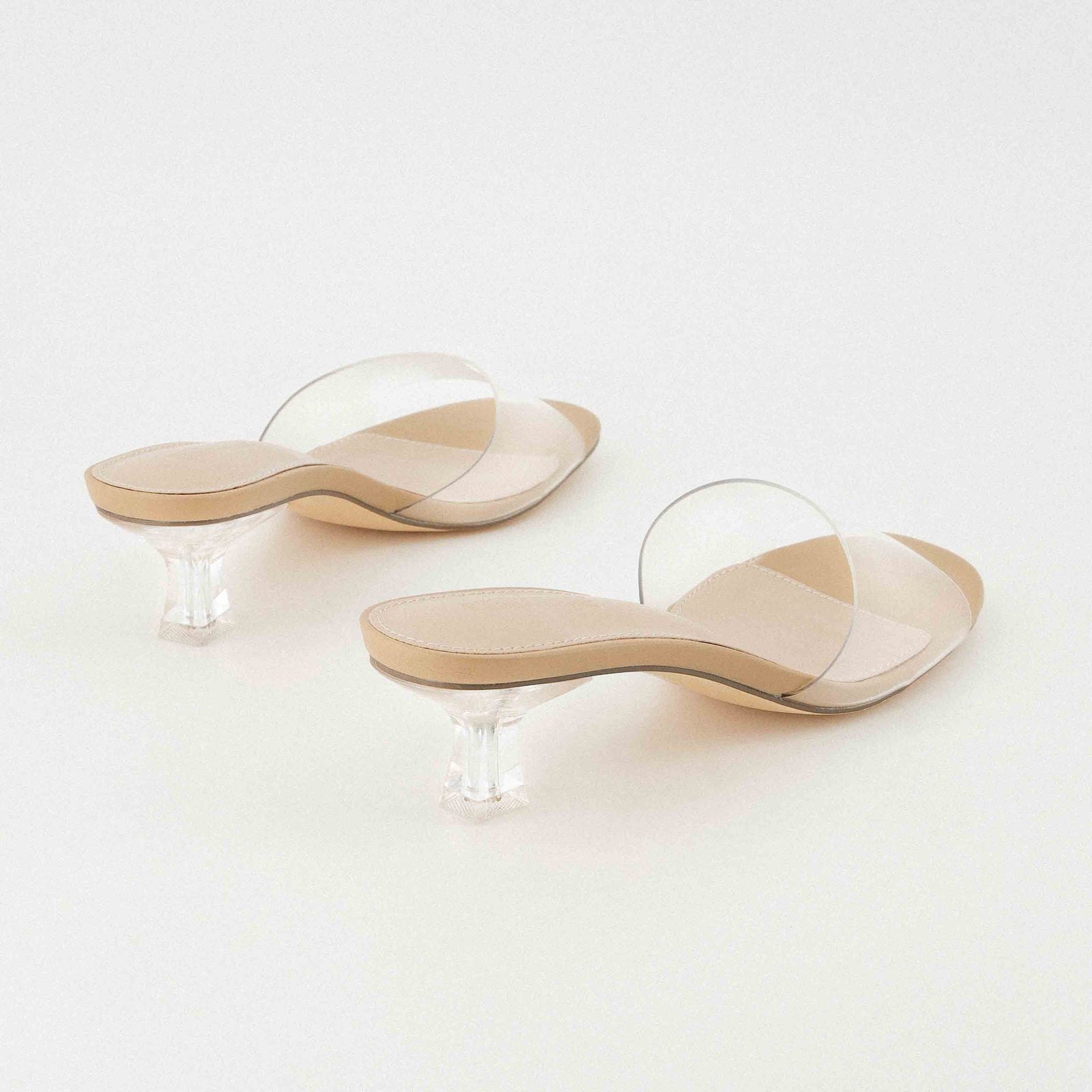 Cushionaire Women's Doral Lucite Kitten Heel Sandals