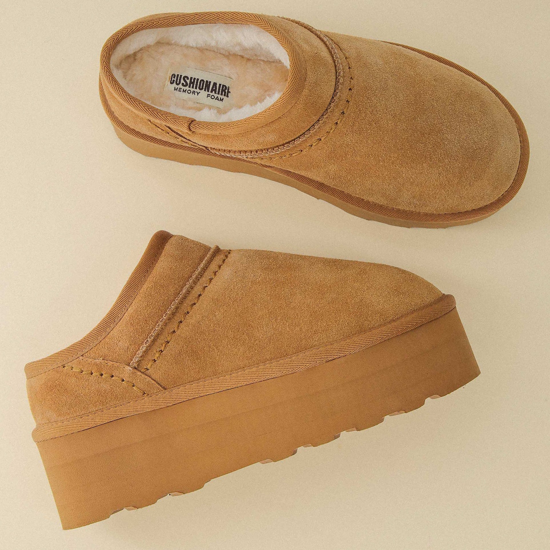 Cushionaire Women's Huggy Cozy Platform Mule